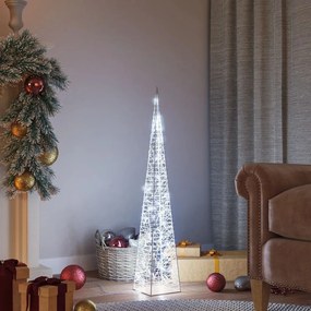 Akrylový dekorativní světelný LED kužel studený bílý 90 cm 328960