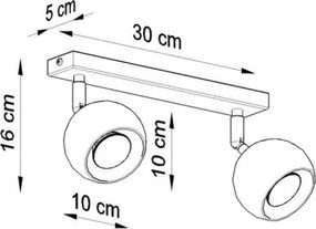 Stropní bodové svítidlo SOLLUX Oculare 2 GU10 2x40W bez zdroje SL.0438 bílá