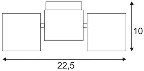 SLV 151531 Altra Dice spot-2, hranaté stropní svítidlo s nastavitelným směrem svícení v bílé úpravě, 2x35W, 22x7cm