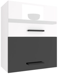Kuchyňská skříňka Belini horní 60 cm bílý lesk / černý lesk  INF SGP2-60/1/WT/WB/0/B1