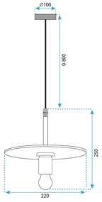 Toolight, závěsné svítidlo 1xE27 APP1181-1CP, zlatá, OSW-40018