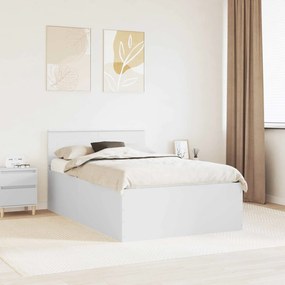 Rám postele s čelo Bílá 135 x 190 cm Kompozitní dřevo 3408585