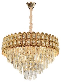 Toolight Toolight, křišťálové závěsné svítidlo 60cm, 8xE14, G058-CP, zlatá, OSW-08992