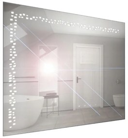 Comodo Zrcadlo závěsné s pískovaným motivem a LED osvětlením Nikoletta LED 7 Typ: bez vypínače, Rozměry (cm): 80x65 - (Nikoletta LED 7/80)