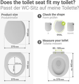 Záchodové prkénko s automatickým zavíráním 37 x 44,5 cm Rieti – Wenko