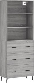 Skříň highboard šedá sonoma 69,5 x 34 x 180 cm kompozitní dřevo 3189403