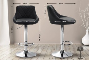Barová židle Lazio umělá kůže chromovaná konstrukce – černá
