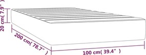 vidaXL Taštičková matrace 100 x 200 x 20 cm samet [347751] Barva: Růžová