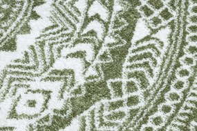 Dywany Łuszczów, Kusový koberec Napkin green kruh, 140x140 (průměr) kruh, zelená, chodba / předsíň