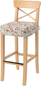 Sedák na židli IKEA Ingolf - barová barva oranžová látka pletený vzor, vzorované
