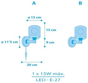 Dalber 60659 - Dětské nástěnné svítidlo PIRATE ISLAND 1xE27/15W/230V