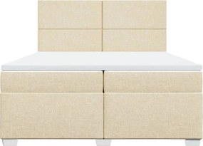 Box spring postel s matrací krémová 200x200 cm textil 3290593