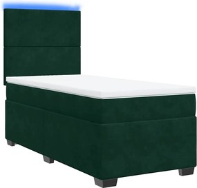Box spring postel s matrací tmavě zelená 90x190 cm samet 3293083