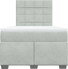 Box spring postel s matrací světle šedá 120x190 cm samet 3290858