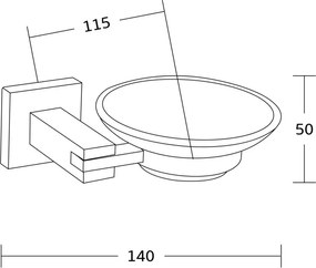 Mexen příslušenství, VANY držák na mýdlo, černá, 7020939-70