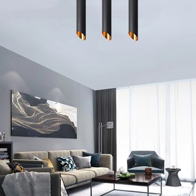Toolight - Designová závěsná lampa DIAMENT 392197, černá-zlatá, OSW-03691