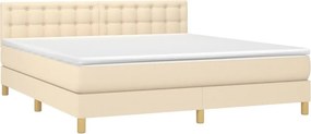 Box spring postel s matrací krémová 180x200 cm textil 3140958
