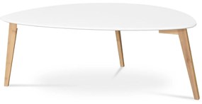 Autronic Stůl konferenční 120x60x45 cm, MDF bílá deska, nohy bambus přírodní odstín