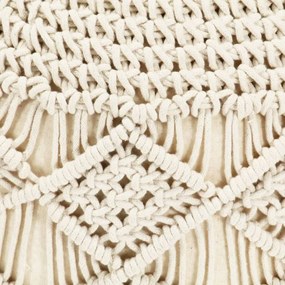 Ručně pletený taburet Dekorhome Krémová