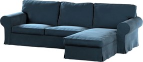 Potah na pohovku IKEA Ektorp 2-místná s lenoškou barva modrá látka lesklé, sametová