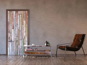 Vliesová fototapeta na zed' Barevná Dřevěná Prkna | 202 x 90 cm | DFTNV2922