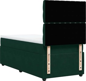 Box spring postel s matrací tmavě zelená 80 x 200 cm samet 3292199