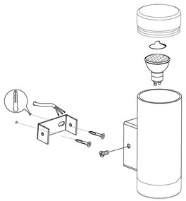 Eglo 92736 - Venkovní nástěnné svítidlo RIGA-LED GU10/2,5W/230V IP44