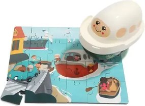 TOP BRIGHT Dřevěné puzzle s hračkou Loď / 24 dílků