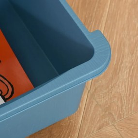 HOMCOM Dětská zásuvková skříňka (organizér) s úložnými boxy na hračky, modrá 37 x 37 x 56,5 cm 311-023BU