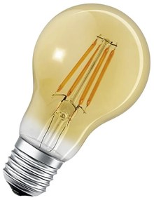 Chytrá jantarová stmívatelná zigbee LED žárovka E27 6 W FILAMENT, teplá bílá