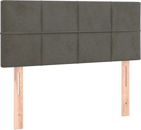 Čelo postele s LED tmavě šedé 100x5x78/88 cm samet 3121655