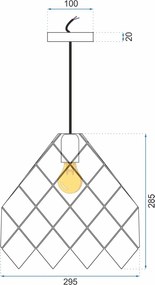 Toolight Toolight, závěsná kovová stropní lampa 1xE27 APP338-1CP, černá, OSW-05019
