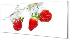 akrylový obraz Water Strawberry bílé pozadí 120x60 cm