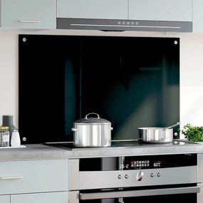 Kuchyňský panel černý 100 x 60 cm tvrzené sklo 249492