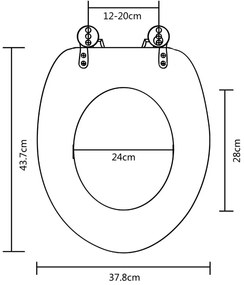 WC toaletní sedátko z MDF s pomalým sklápěním - jednoduchý design | dřevo