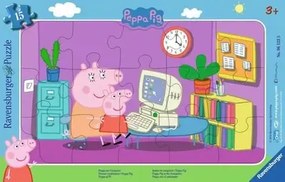 Ravensburger Prasátko Peppa: Před počítačem - 15 dílků / od 3 let