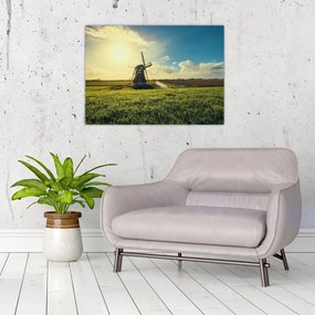 Skleněný obraz - Větrný mlýn (70x50 cm)