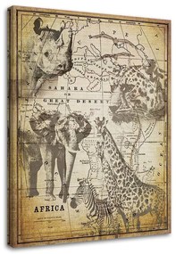 Gario Obraz na plátně Stará mapa a zvířata - Andrea Haase Rozměry: 40 x 60 cm