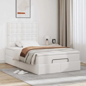 Osmanský rám postele s matrací bílý 120x200cm umělá kůže 3313846