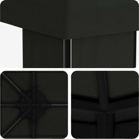 Zahradní altán 6 x 3 m Černá Polyester a ocel 190 gsm 3376016