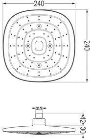 Mexen příslušenství, sprchová hlavice 24x24 cm D-17, chromová, 79717-00