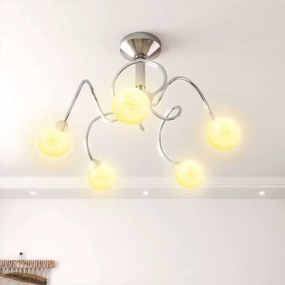 Stropní svítidlo s kulatými drátěnými stínidly pro 5 LED G9 337907
