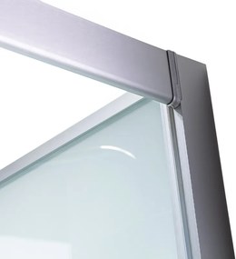 BPS-koupelny Hydromasážní box HYD-AL100 levý, 100x80 cm, kartáčovaný chrom/transparent