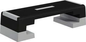 SPORTNOW Nastavitelný výškový steper s odnímatelnými schůdky a protiskluzovou základnou, aerobní schod v ABS, 97x36x15/20/25 cm, Šedá