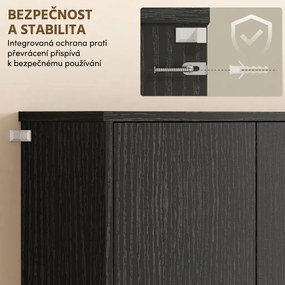 Kuchyňská skříň s úložným prostorem, černá, 100 x 38 x 180 cm 83A-248V90BK