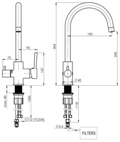 Rubineta Dřezová baterie ULTRA-32  - OLBAU32