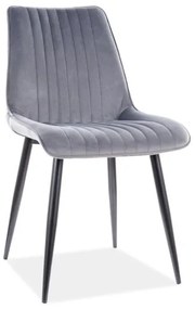 Jídelní židle Kim Velvet, šedá / černá