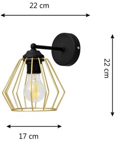 Nástěnná lampa AGAT 1xE27/15W/230V zlatá/černá
