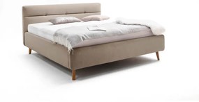 Čalouněná postel anika s úložným prostorem 160 x 200 béžová MUZZA