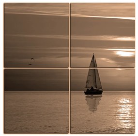 Obraz na plátně - Loď při západu slunce - čtverec 3247FE (100x100 cm)